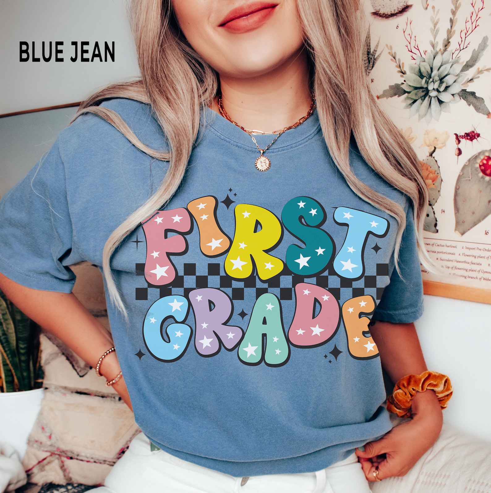 Retro First Grade Shirt, Comfort Colors®, First Grade Teacher Shirt ...