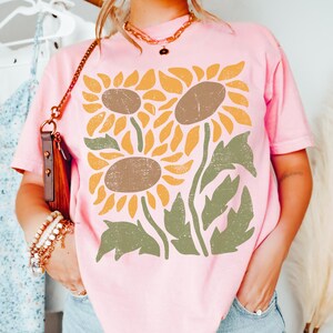 Retro Flower Shirt, Comfort Colors®, Vintage Sunflower Shirt ...