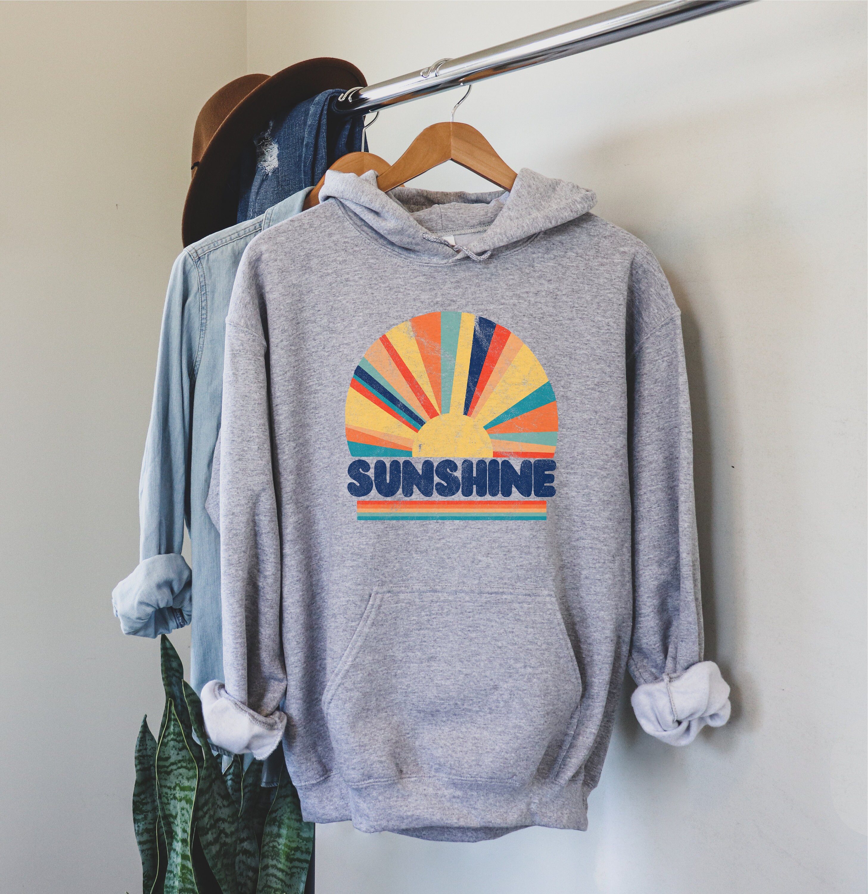 Retro Sunshine Sweatshirt Retro Sunshine Hoodie Camping Etsy