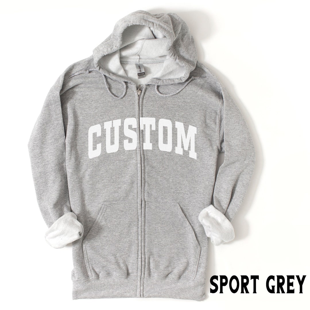 Custom College Letters Zip up Hoodie Sweatshirt, Custom Hoodie ...