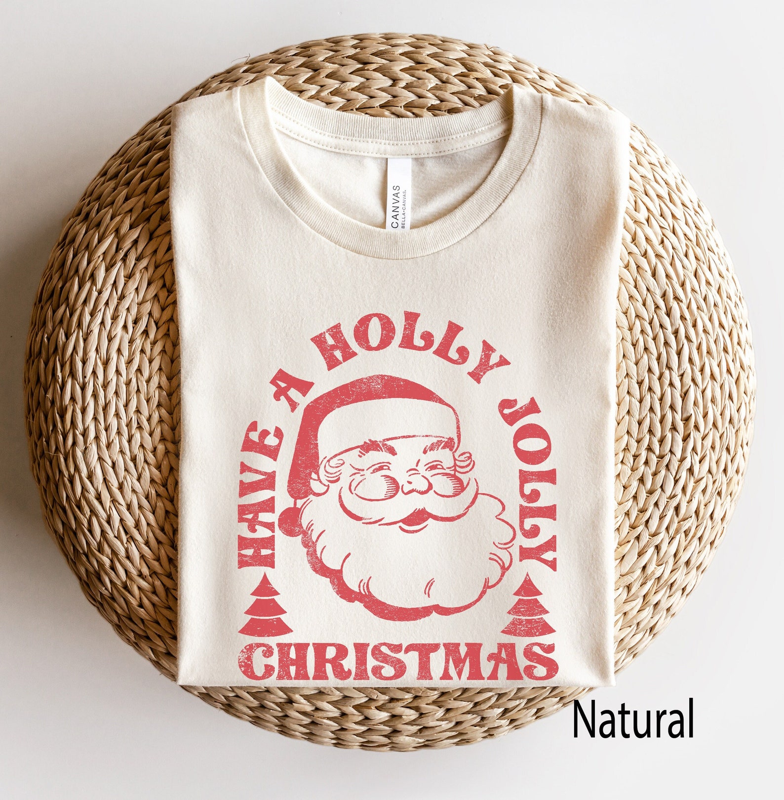 Retro Santa Tee Santa Tee Vintage Graphic Tee Merry - Etsy