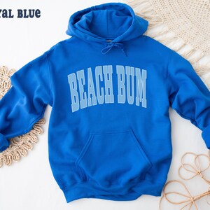 Beach Bum Hoodie, Oversized, Varsity Lettering Beach Sweatshirt ...