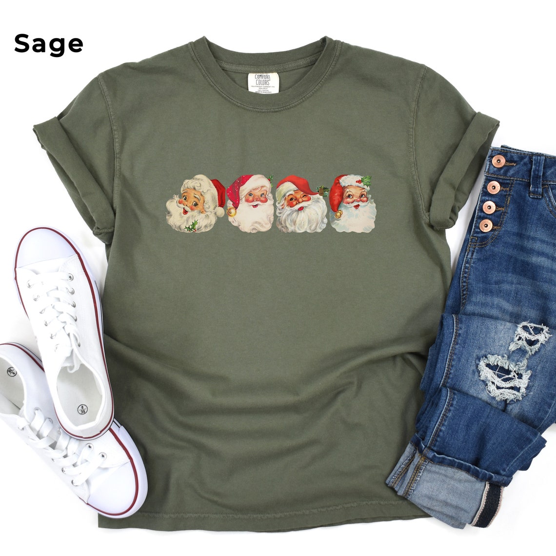 Vintage Santa Shirt Retro Santa Claus Tee Comfort Colors® - Etsy