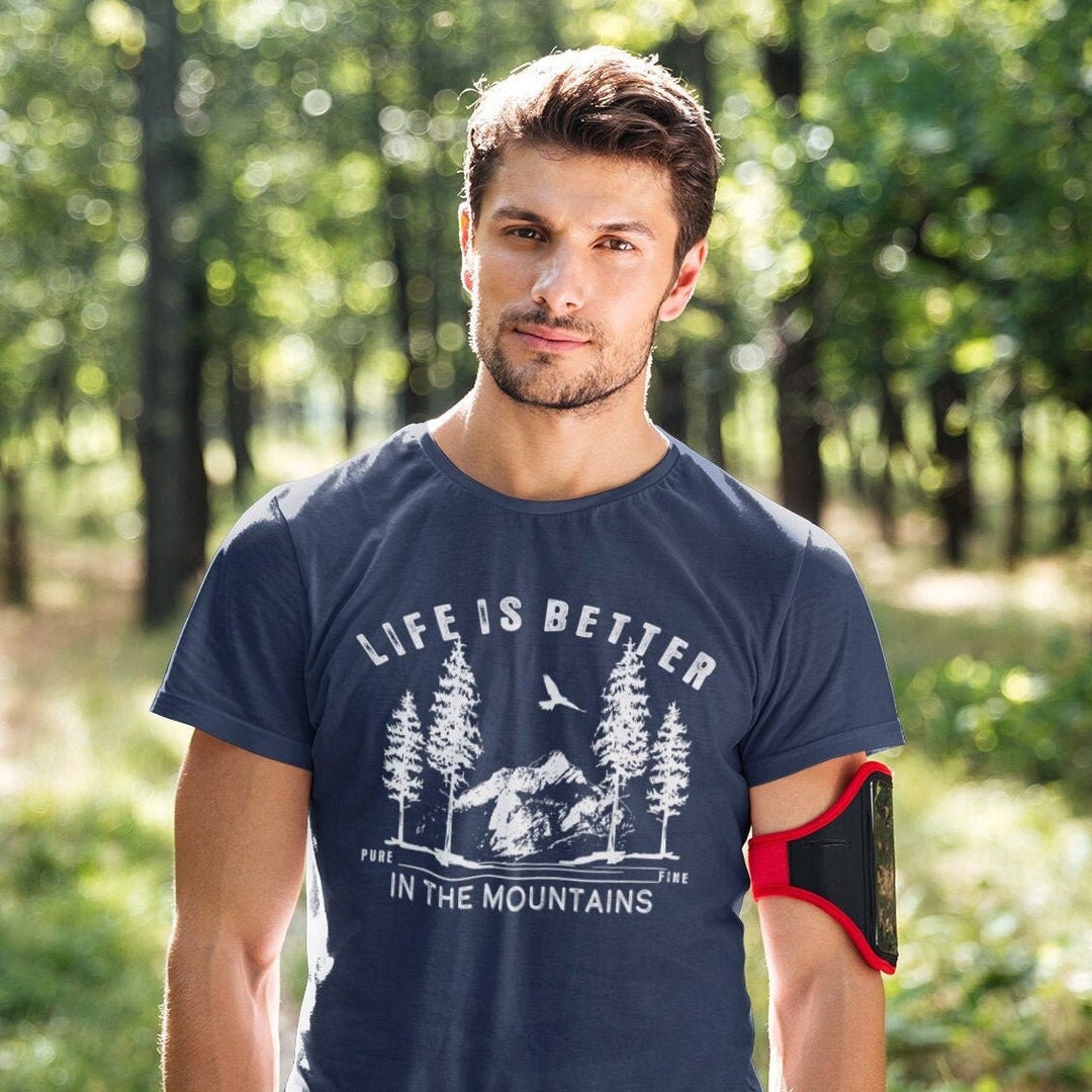 Mens Nature T Shirt, Hiking Shirt, Camping Shirts for Men, Mens Graphic ...