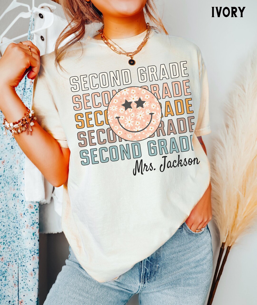 Retro Second Grade Shirt, Comfort Colors®, 2nd Grade Teacher Shirt ...