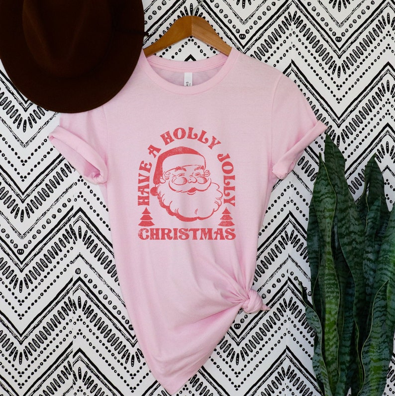 Retro Santa Tee Santa Tee Vintage Graphic Tee Merry - Etsy