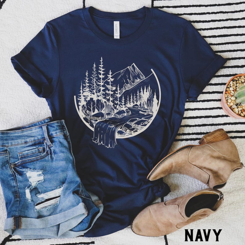 Mountains Waterfall Shirt for Women or Men, Matching Family Group ...