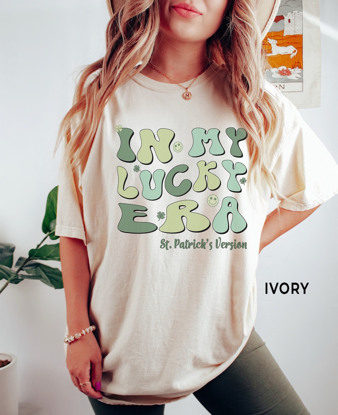 Womens St. Patricks Lucky Era Shirt, Comfort Colors®, Retro Lucky Green ...