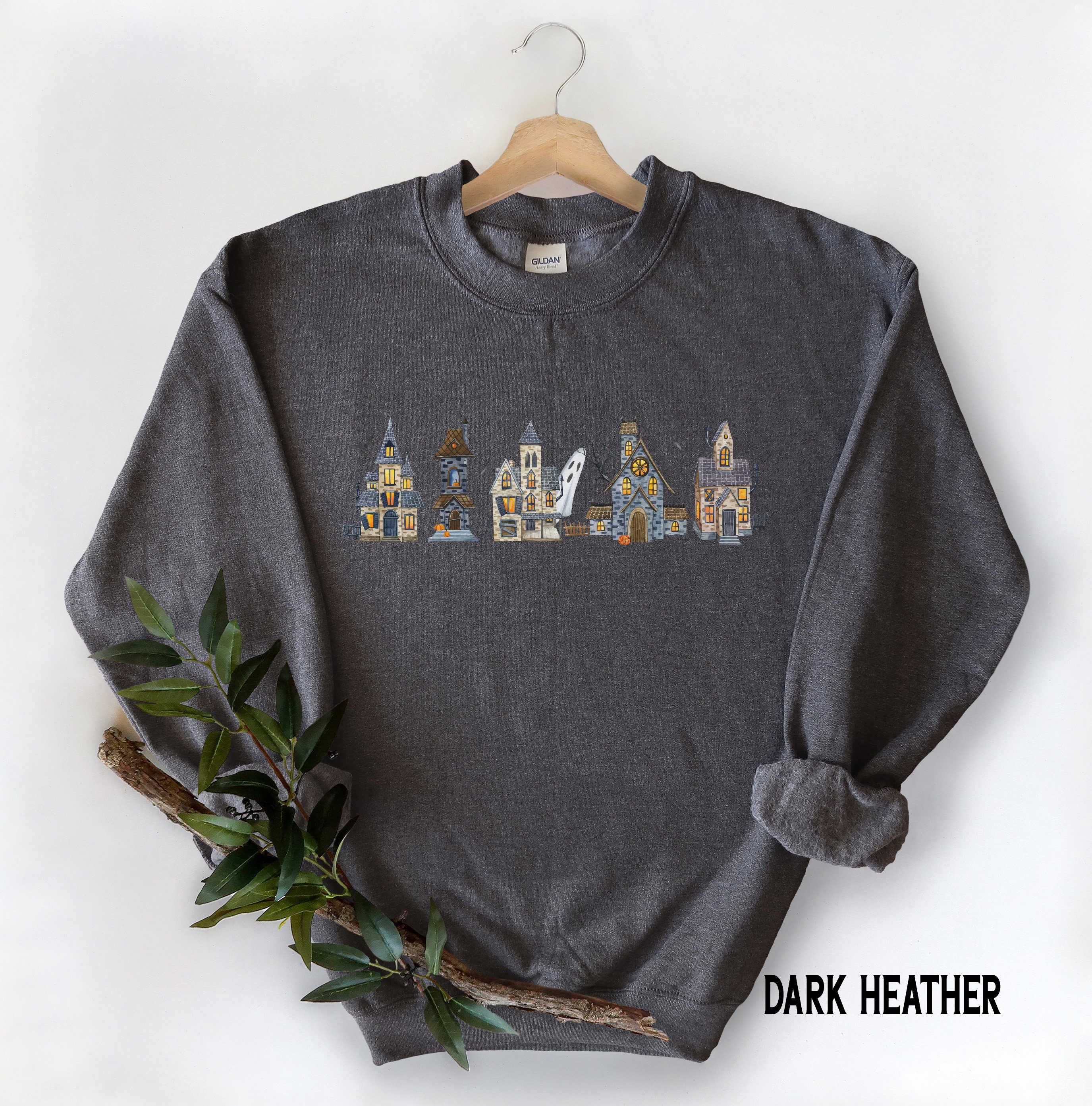 Halloween Sweatshirt for Women, Haunted House Hoodie, Vintage Halloween ...