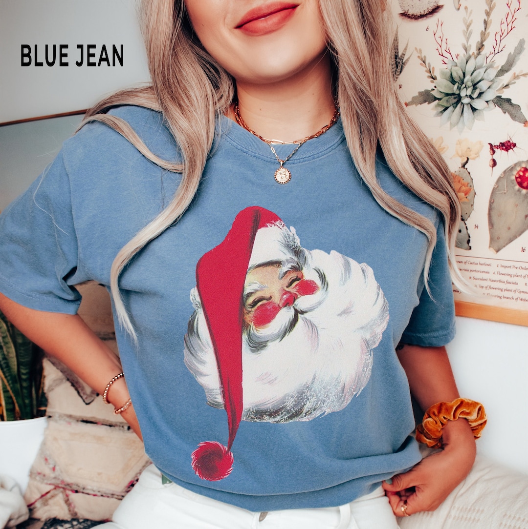 Vintage Santa Shirt, Retro Santa Claus Tee, Comfort Colors®, Vintage ...