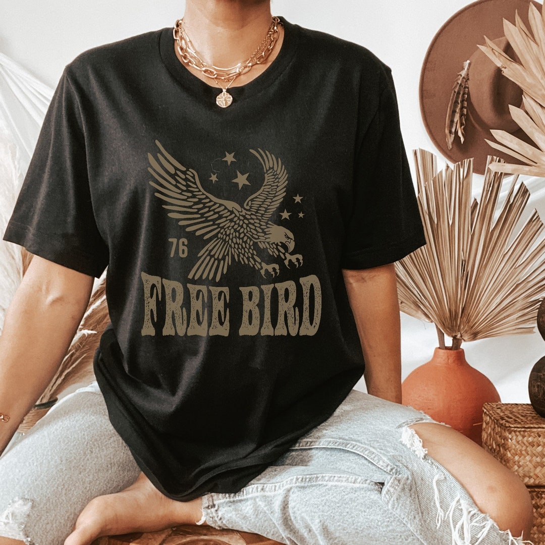 Free Bird Shirt, Boho Tshirt, Free Bird Tee, Vintage Eagle Shirt, Retro ...
