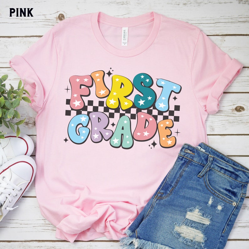 First Grade Shirt, Retro First Grade Teacher Shirt, 1st Grade Team ...