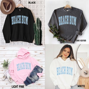 Beach Bum Hoodie, Oversized, Varsity Lettering Beach Sweatshirt ...