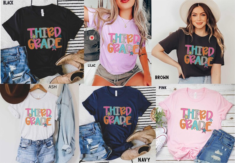 Third Grade Shirt, 3rd Grade Teacher Team Shirts, Cute Back to School ...