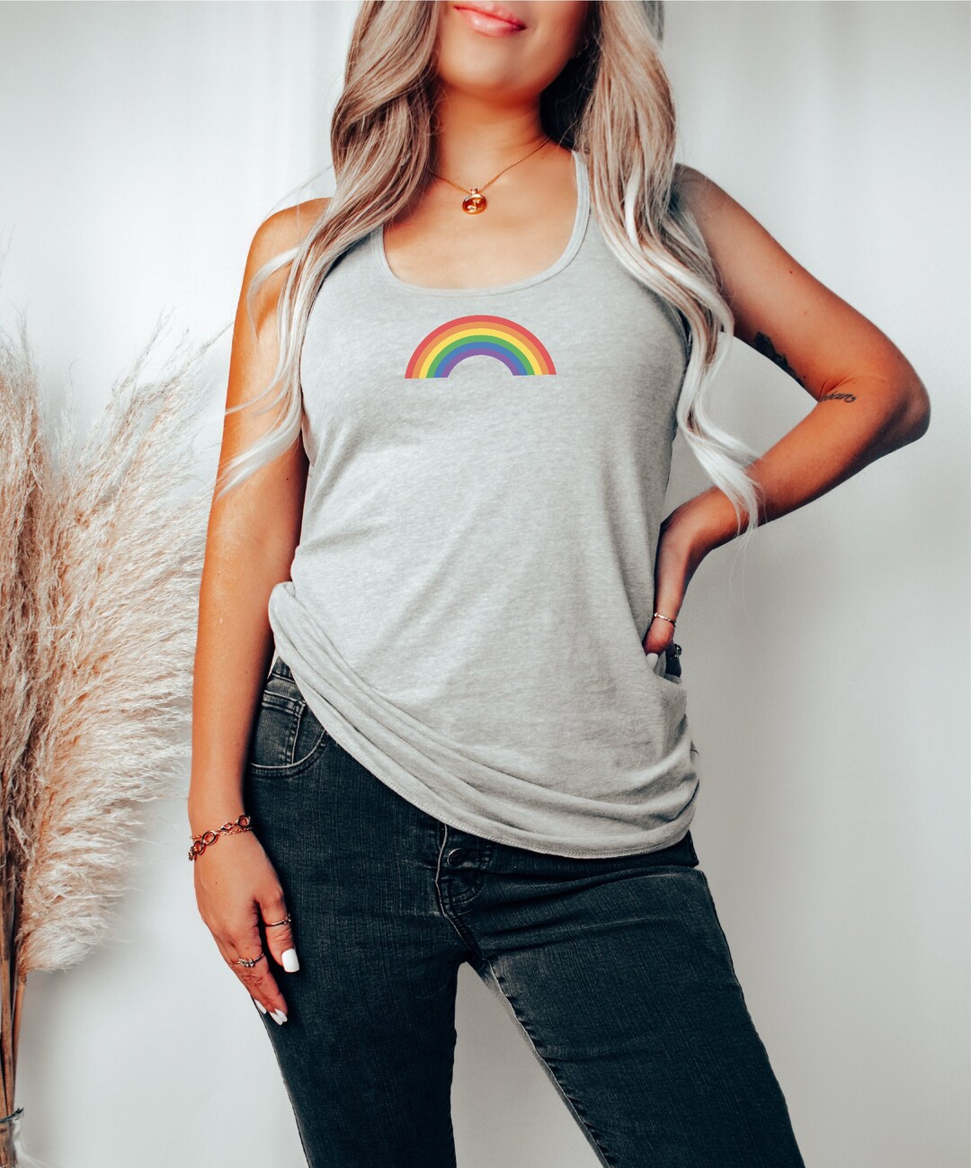 Gay Pride Minimal Rainbow Tank, Love is Love Tank, Womens Pride Parade ...