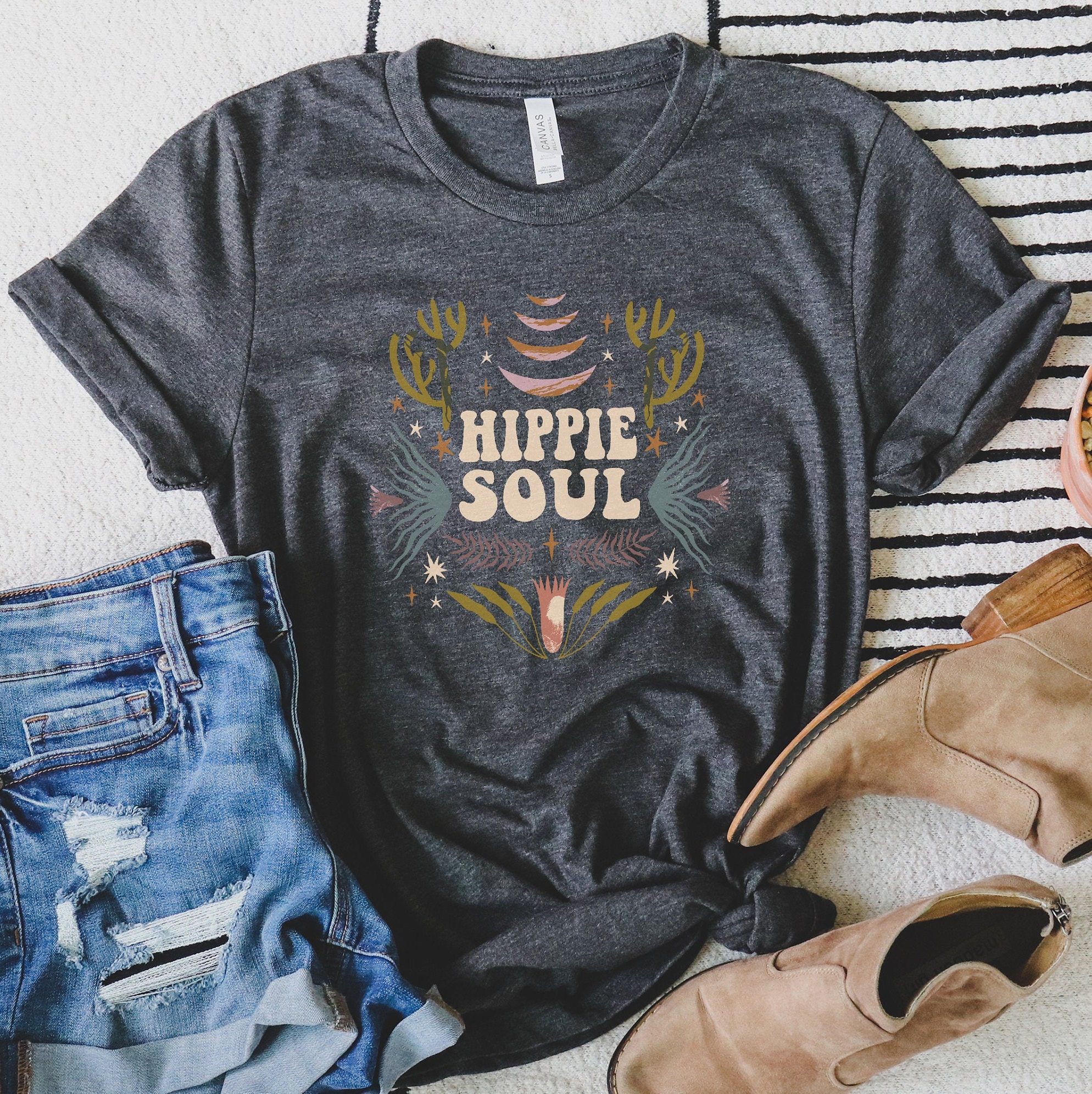 Hippie Shirt Hippie Soul Tee Hippie Moon Shirt Boho Tshirt | Etsy