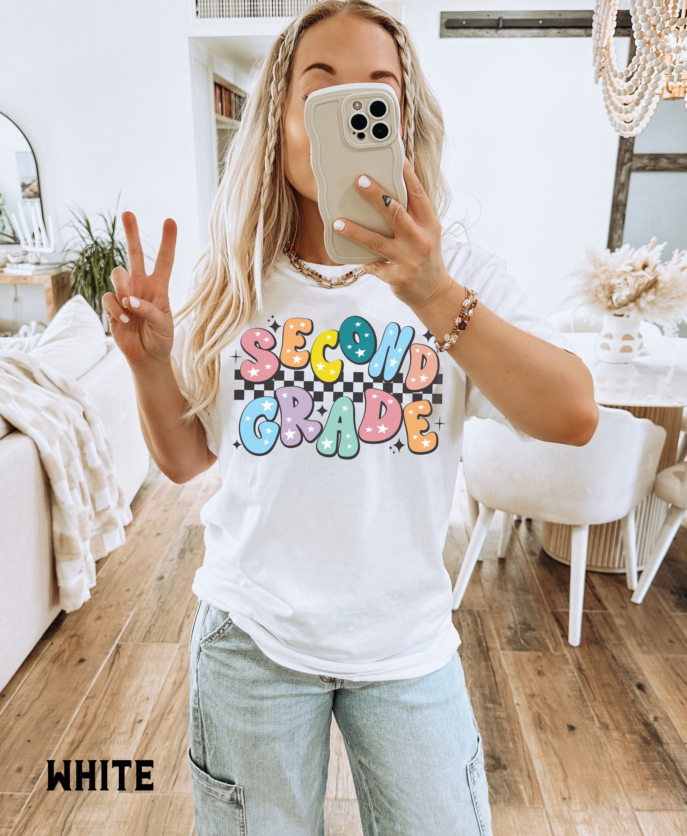 Second Grade Shirt, Retro Second Grade Teacher Shirt, 2nd Grade Team ...