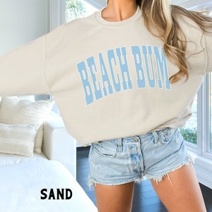 Beach Bum Hoodie, Oversized, Varsity Lettering Beach Sweatshirt ...