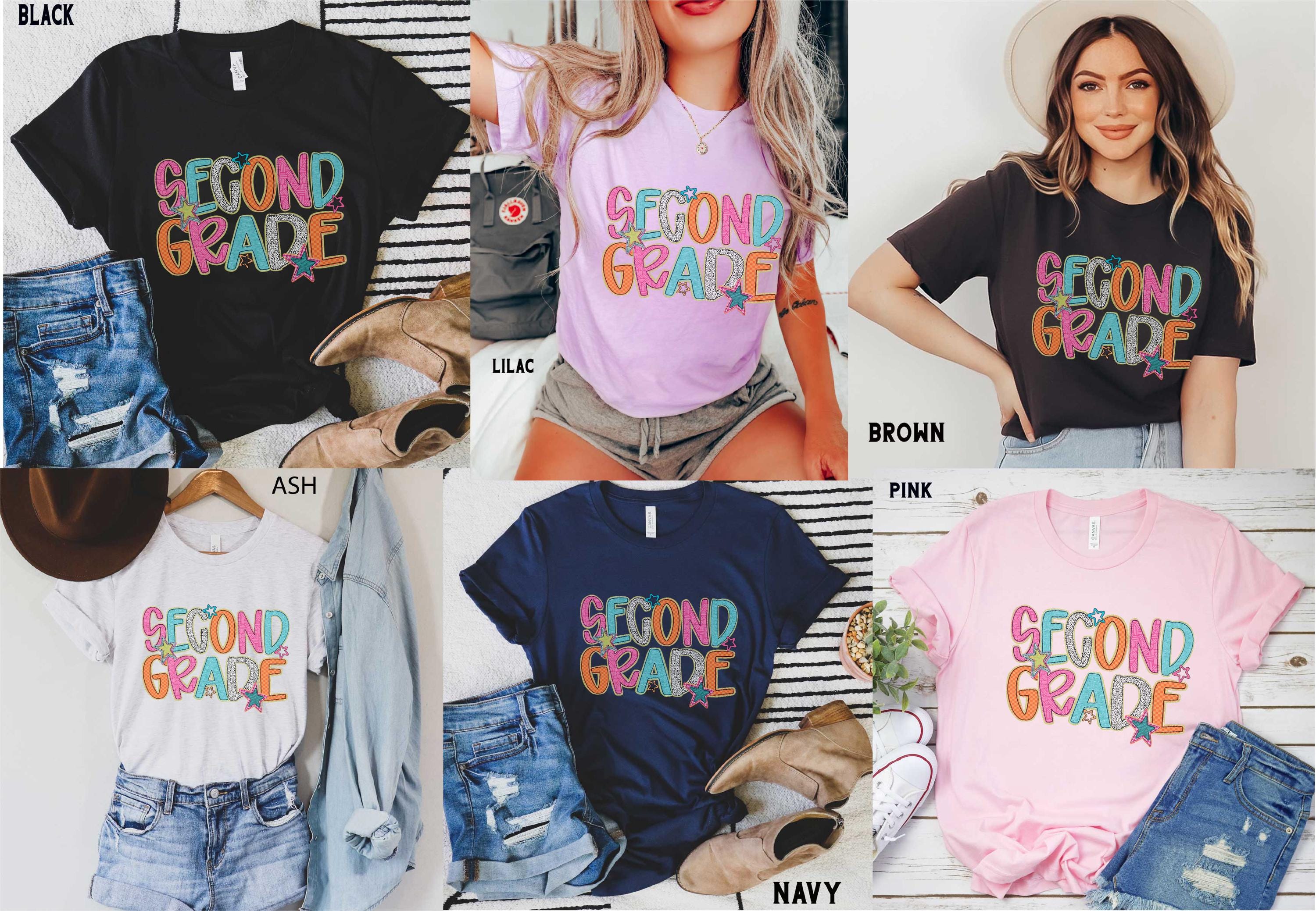 Second Grade Shirt, 2nd Grade Teacher Team Shirts, Cute Back to School ...