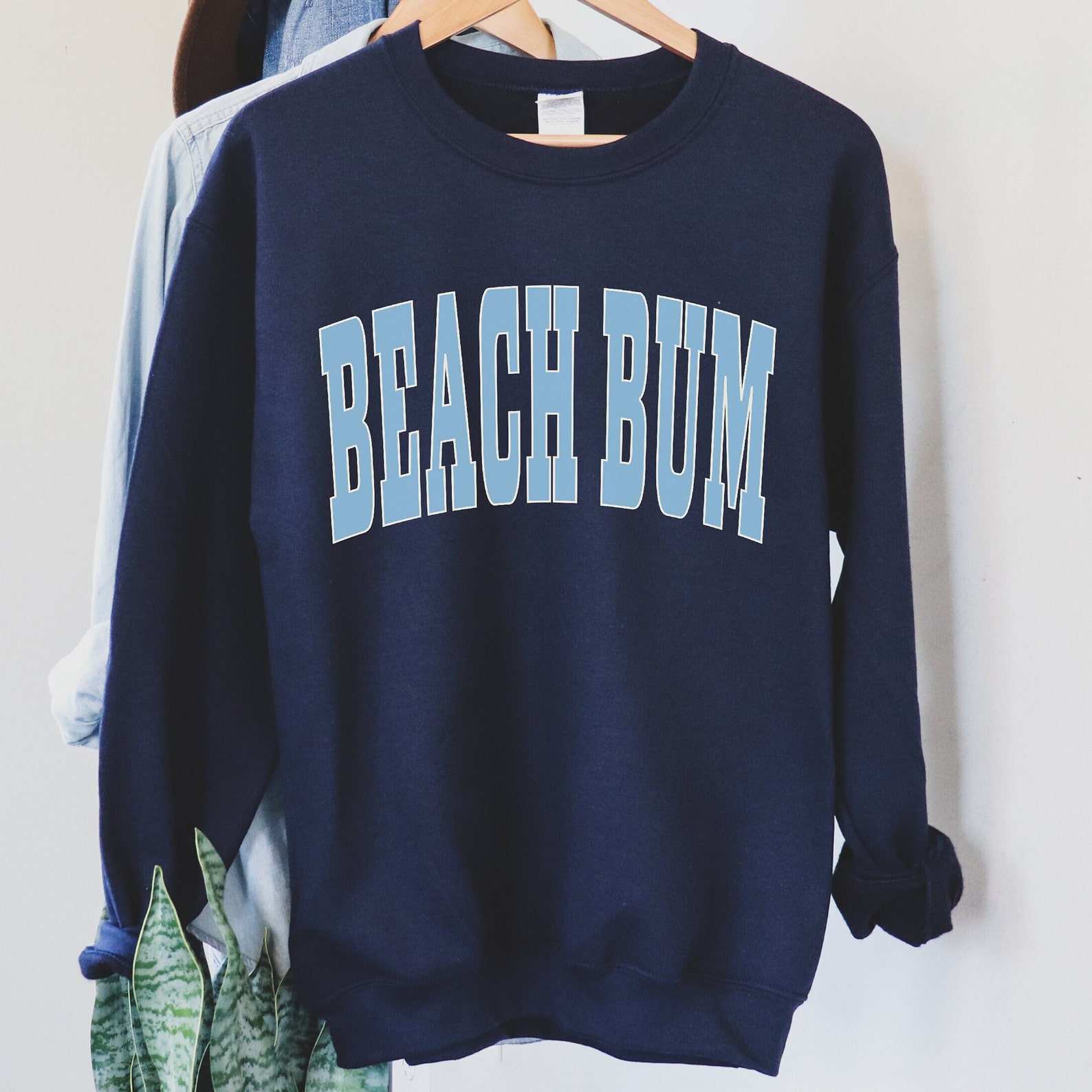 Beach Bum Sweatshirt, Oversized, Varsity Lettering Beach Hoodie ...