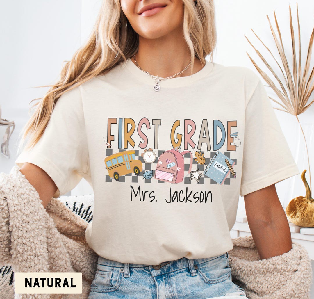 Retro First Grade Shirt, 1st Grade Teacher Shirt, Back to School ...