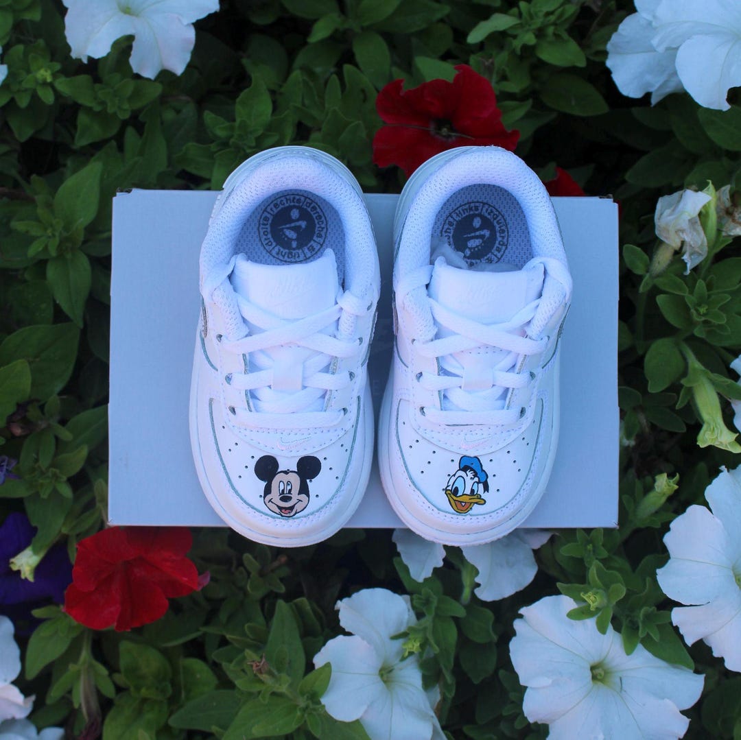 Custom Kids' Air Force 1’s - Mickey and Donald AF1 - Etsy