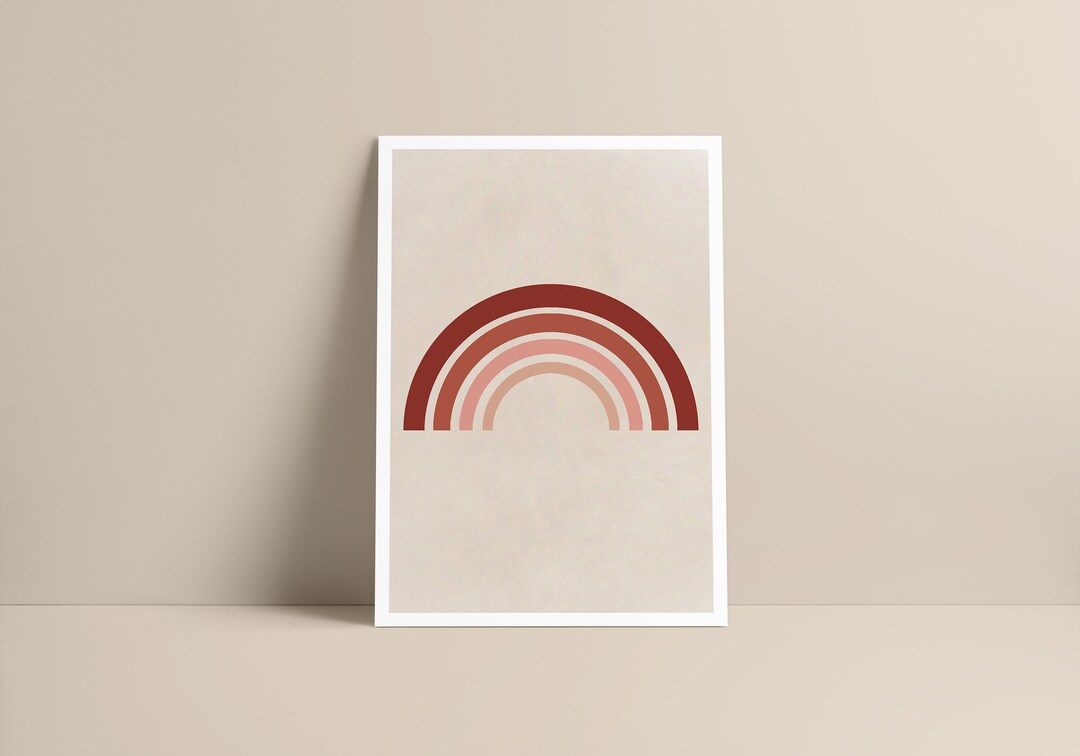 Poster Rainbow Minimalist Boho Decoration Boho Illustration Terracotta ...