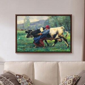 Julien Dupré,the Stubborn Cow,dutch Cattle,canvas Print,canvas Art ...