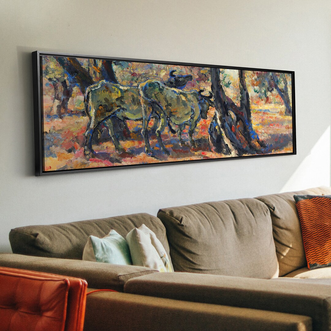 Alredo Muller, Countryside With Cows,two Cows, Cow Art,canvas Print ...