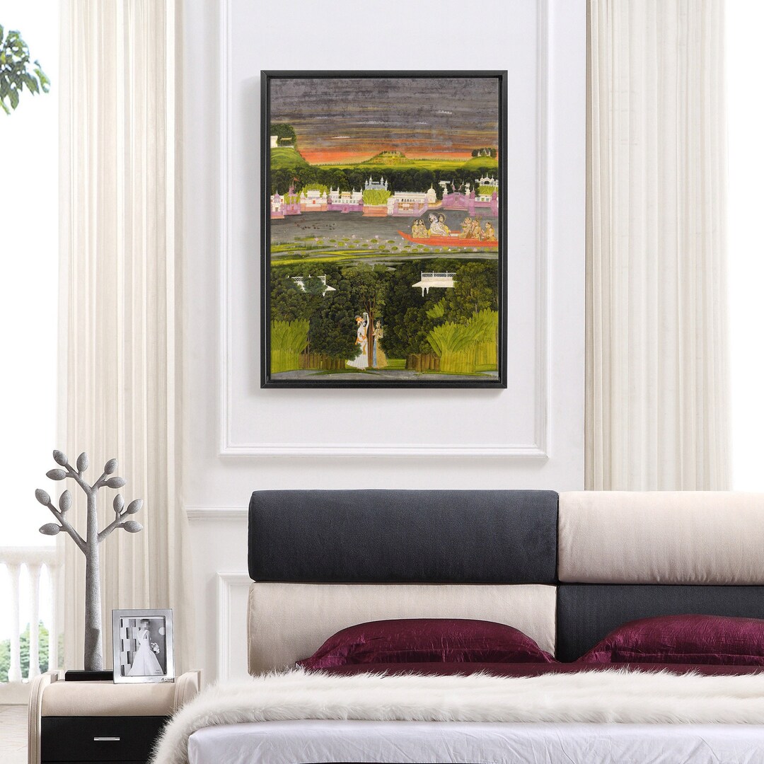 Nihal Chand,radha and Krishna in the Boat of Love,large Wall Art,framed ...