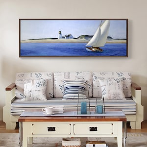 Edward Hopper,the Long Leg,seaside Sailboat,coastal Scenery,canvas ...