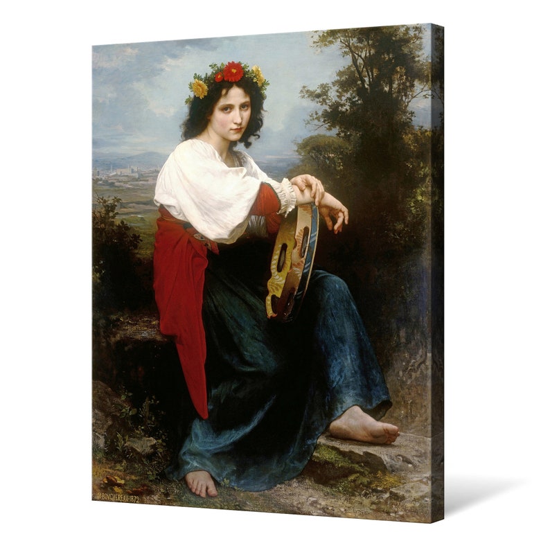 William Adolphe Bouguereau,italian Woman With a Tambourine,large Wall ...