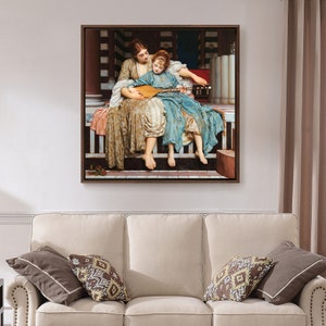 Frederick Leighton,the Music Lesson,mother and Girl,canvas Print,canvas ...