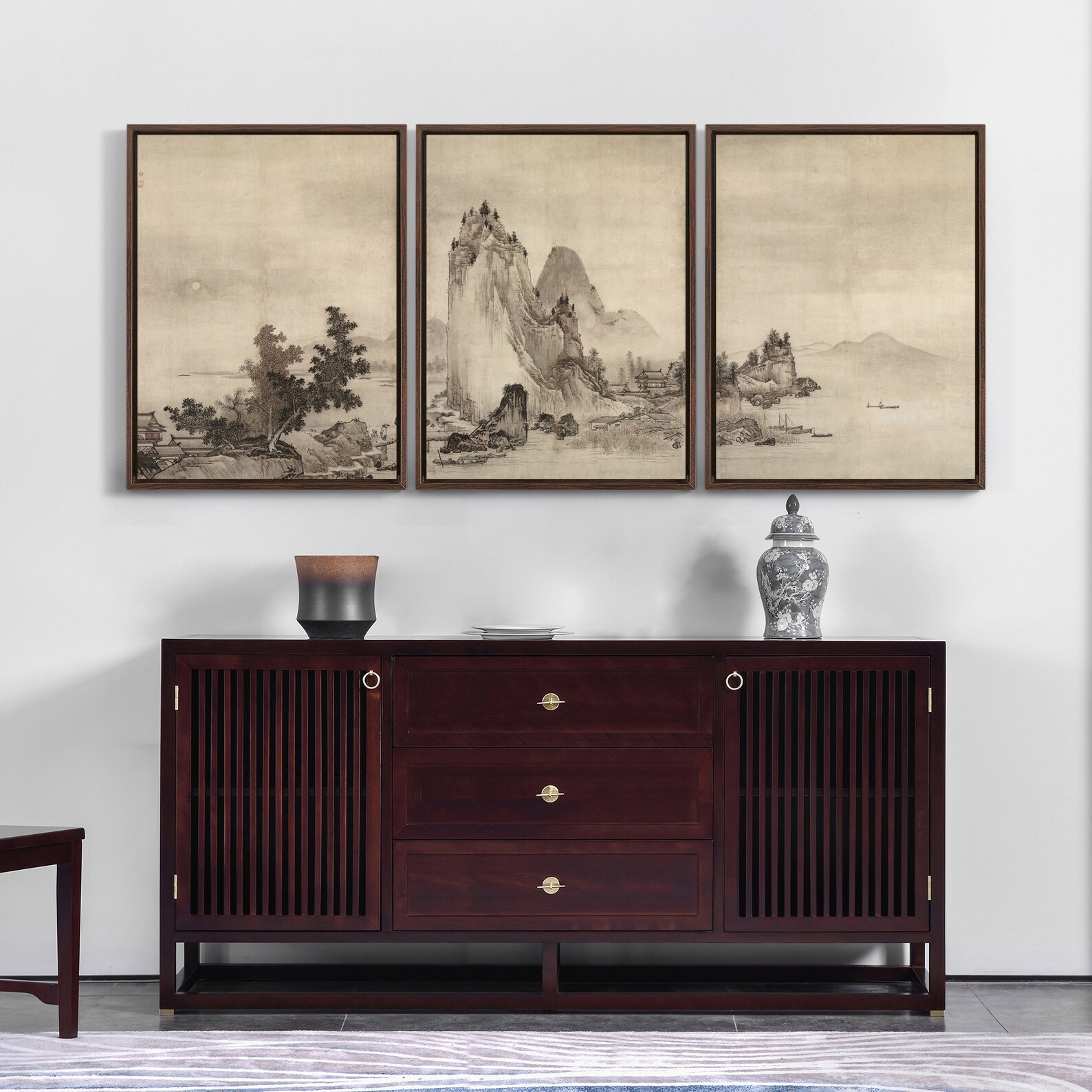Unkoku Togan,landscape,riverside Scenery,asian Art,japanese Art,set of ...