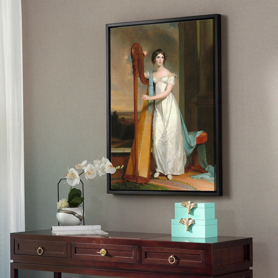 Thomas Sully,lady With a Harp, Eliza Ridgely, C. 1818,large Wall Art ...