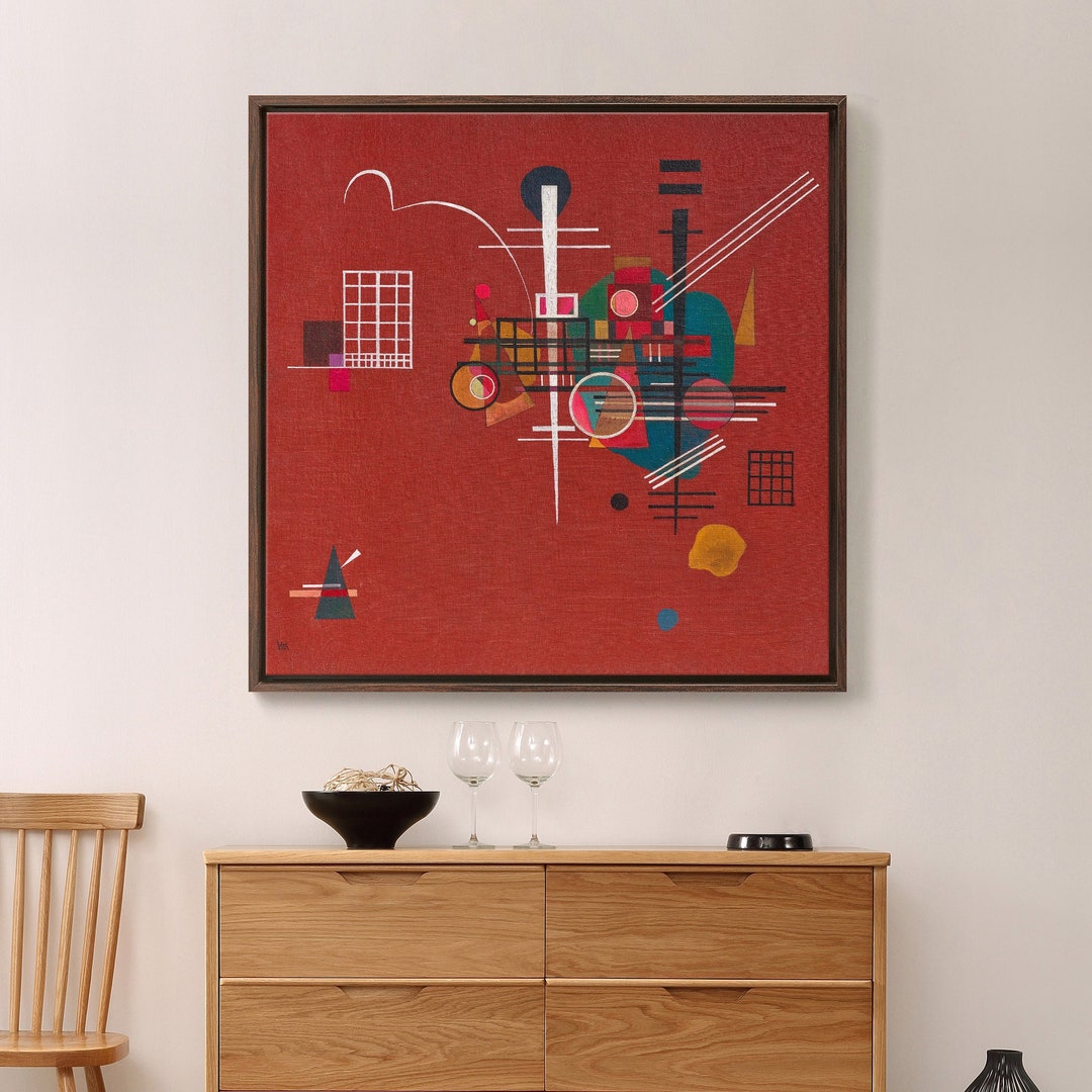 Wassily Kandinsky,dull Red,red Abstract Art,large Wall Art,framed Wall ...