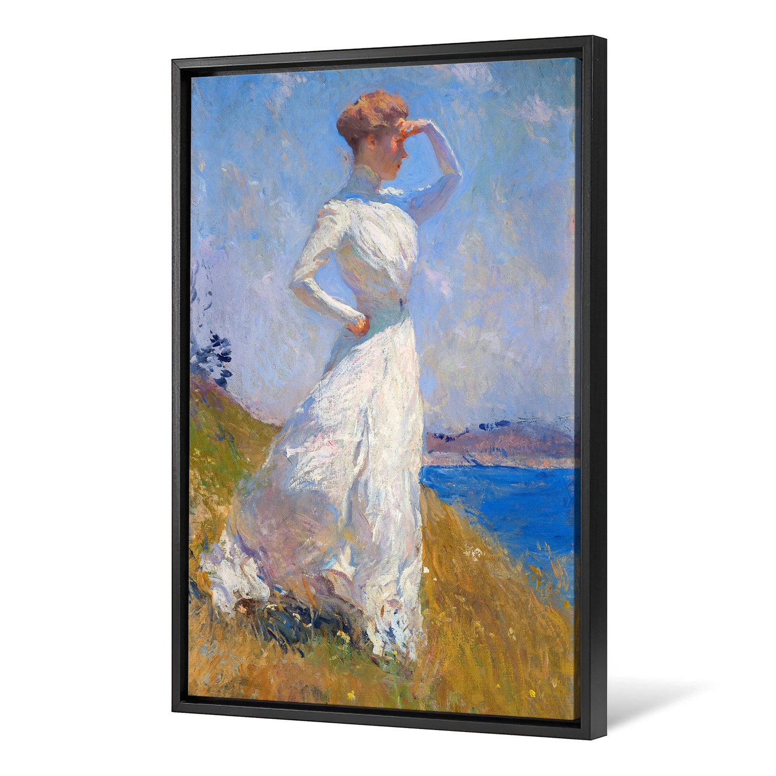 Benson_ Frank Weston,sunlight,woman Looking Out From the Sea,canvas ...