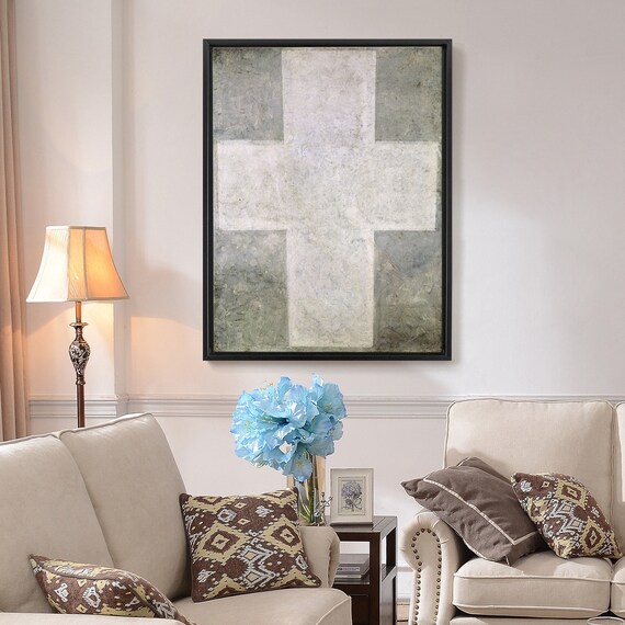 Kazimir Malevichwhite Suprematist Cross 1921large Wall - Etsy