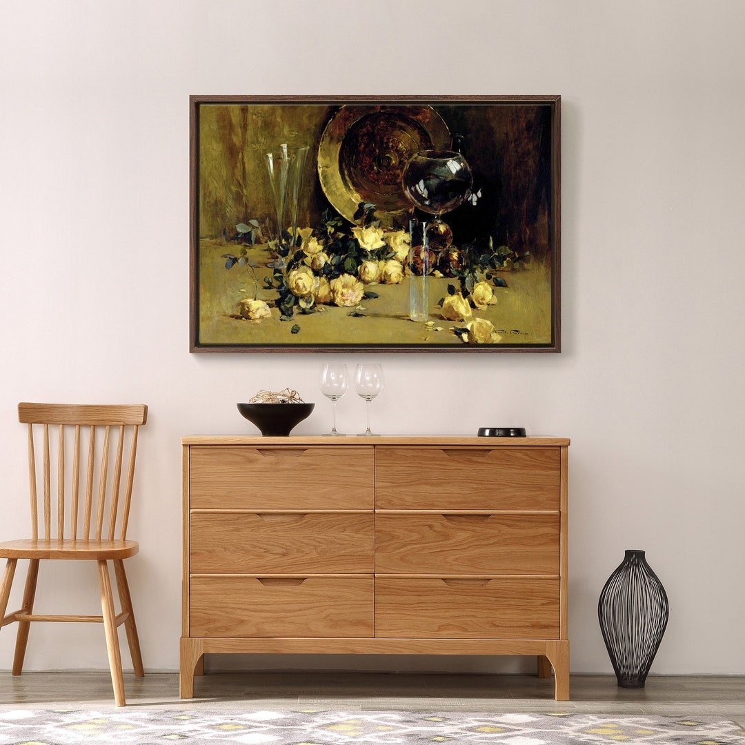 Emil Carlsen,yellow Roses,large Wall Art,framed Wall Art,canvas Wall ...