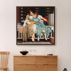 Frederick Leighton,the Music Lesson,mother and Girl,canvas Print,canvas ...
