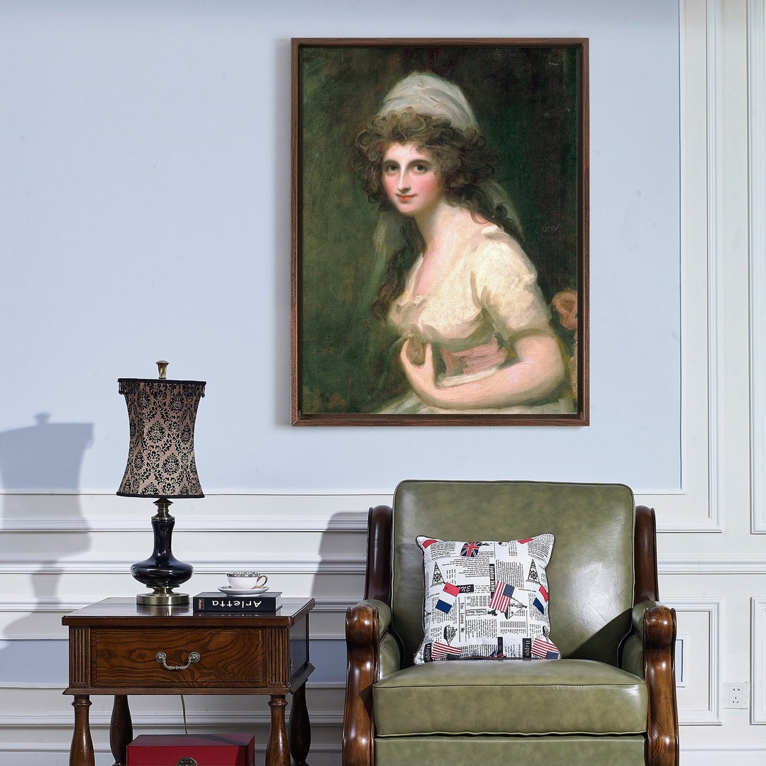 George Romney,emma Hart in A White Turban, C.1791,large Wall Art,framed ...