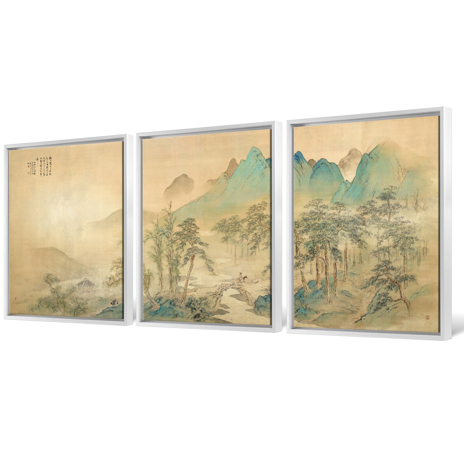 Hashimoto Kansetsu,scenery in Spring and Autumn,pine Forest Landscape ...