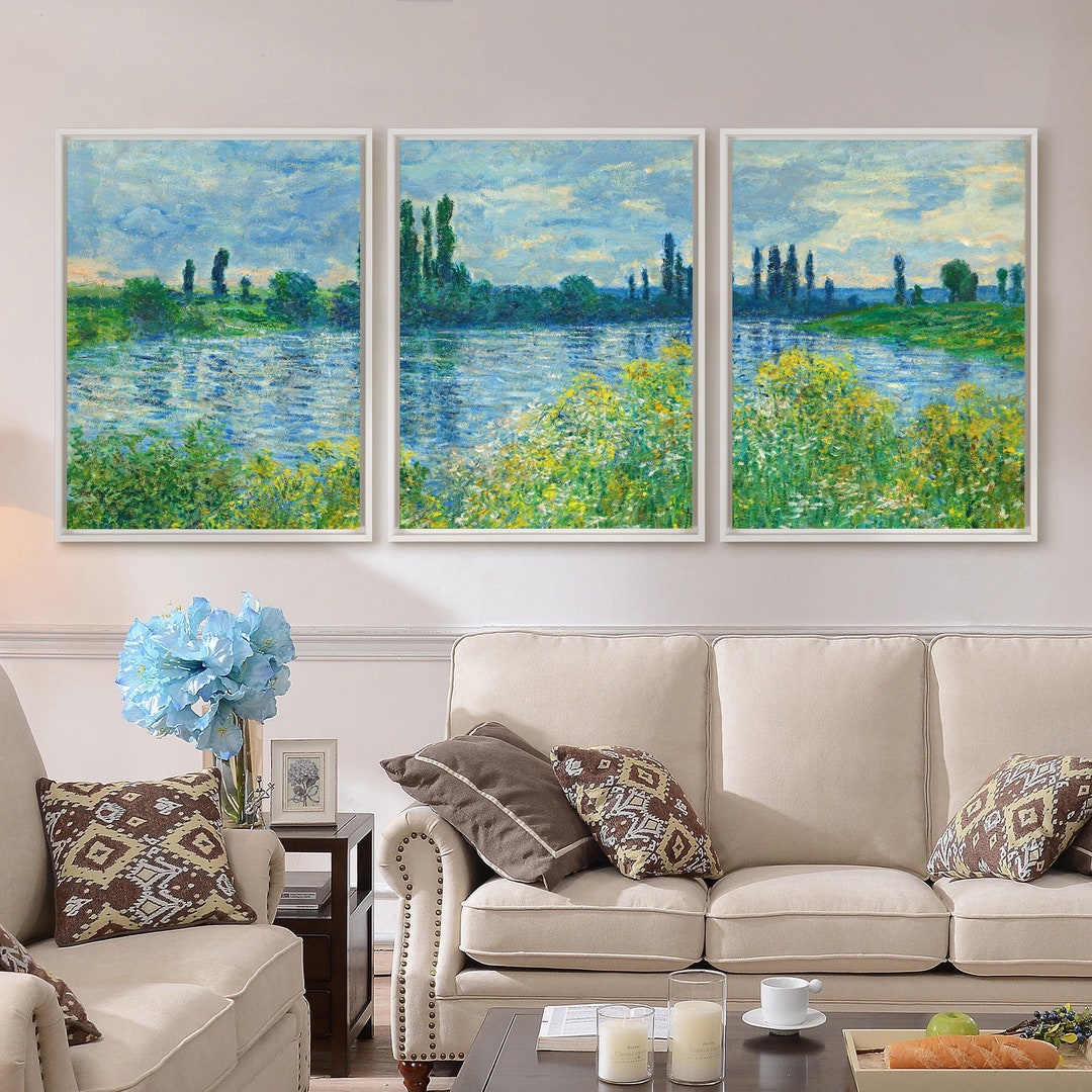 Claude Monet,banks of the Seine,vétheuil,set of 3 Wall Art,set of Three ...