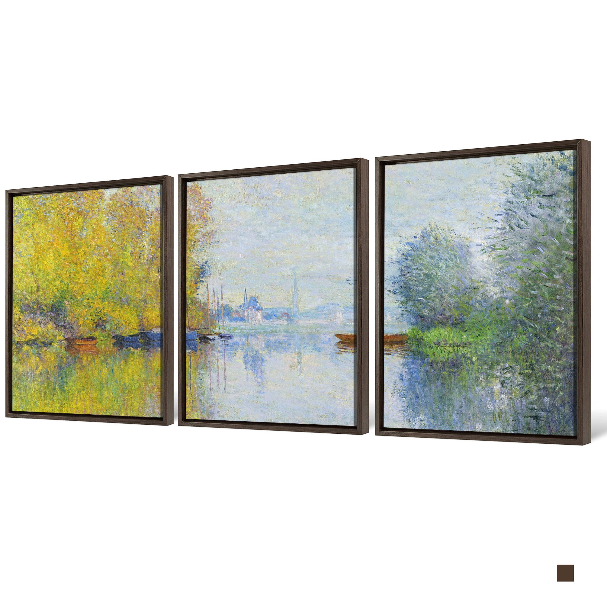Claude Monet,autumn on the Seine Argenteuil,set of 3 Wall Art,set of ...