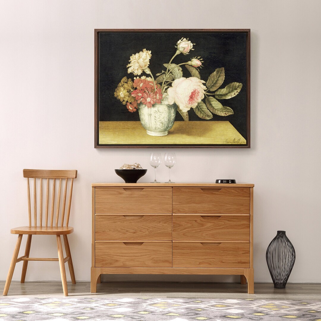 Alexander Marshal,flowers in a Delft Jar ,large Wall Art,framed Wall ...