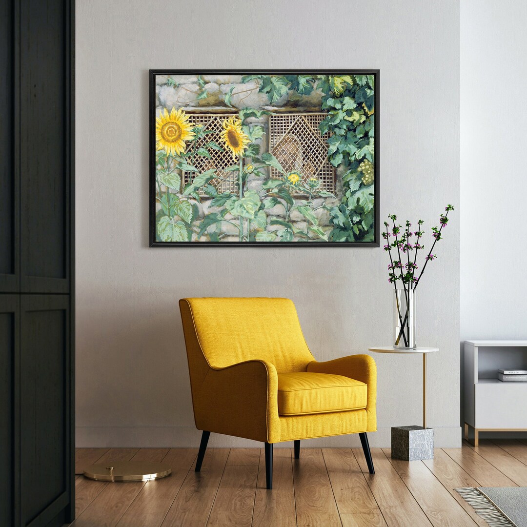 James Tissot,jesus Looking Through a Lattice With Sunflowers,large Wall ...