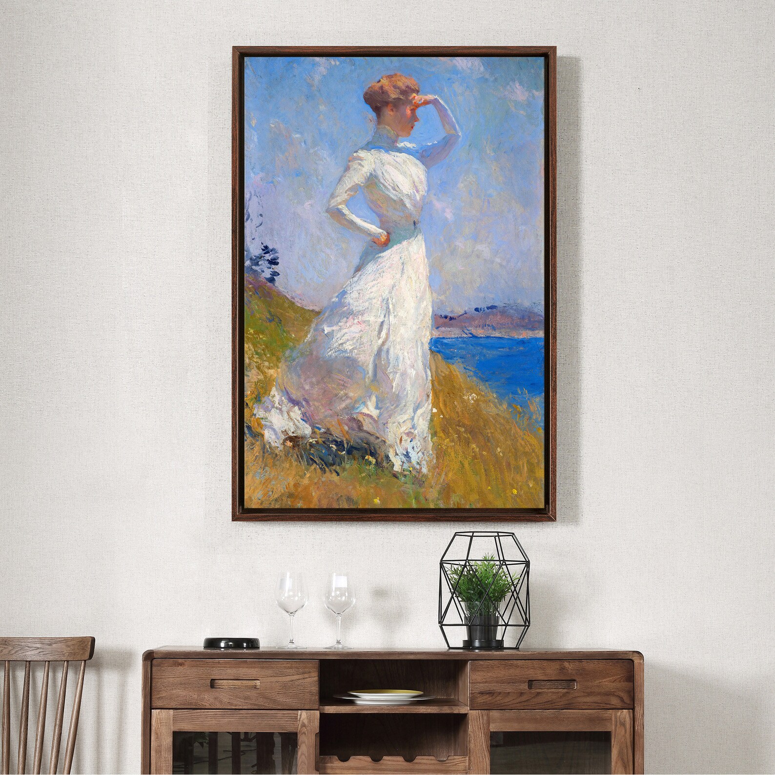 Benson_ Frank Weston,sunlight,woman Looking Out From the Sea,canvas ...