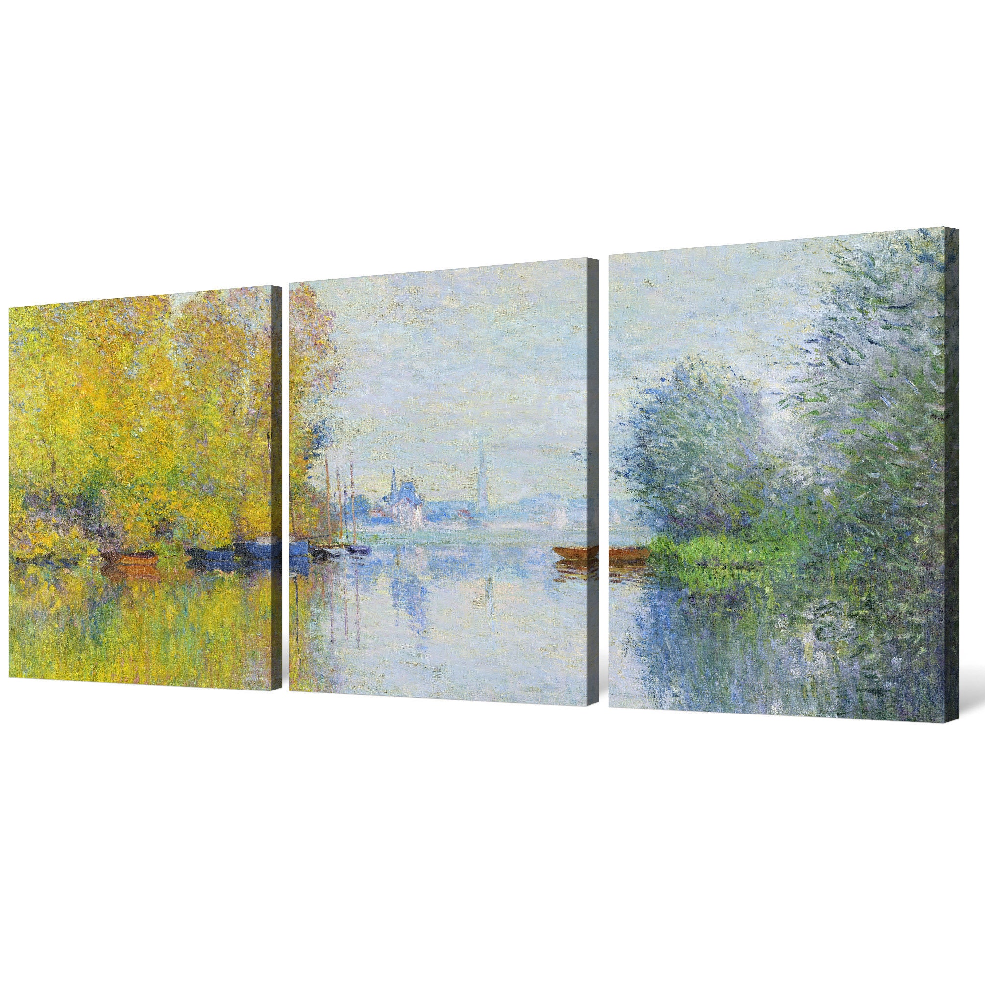 Claude Monet,autumn on the Seine Argenteuil,set of 3 Wall Art,set of ...