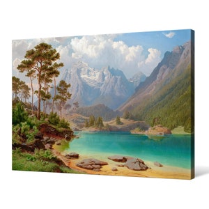 Max Haushofer,weissensee Near Lermoos in Tyrol,lake Scenery,canvas ...