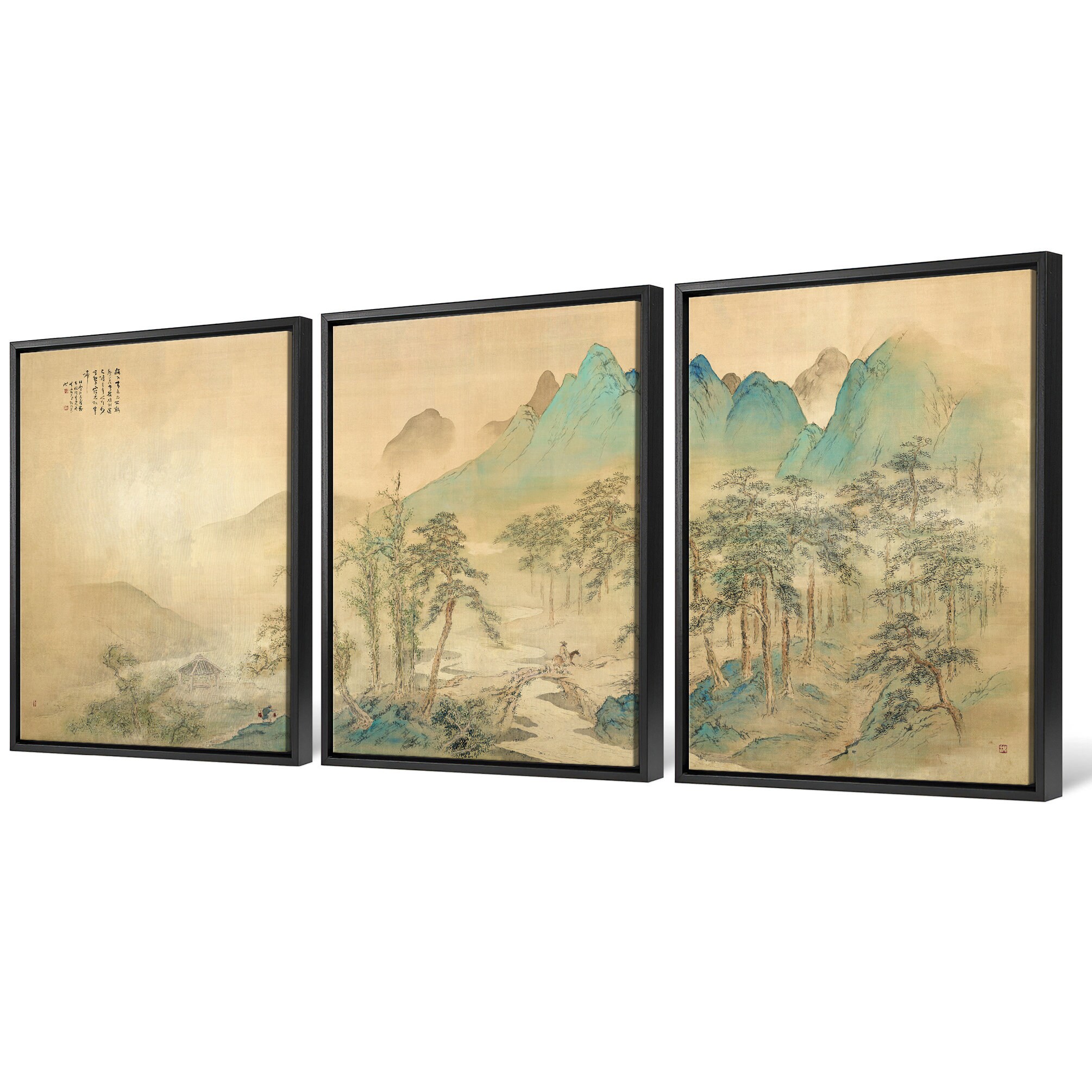 Hashimoto Kansetsu,scenery in Spring and Autumn,pine Forest Landscape ...